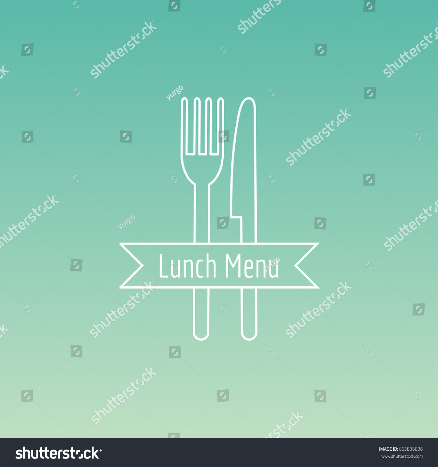 Lunch Menu Logo Linear Drawing Vector Stock Vector (Royalty Free) 655838836