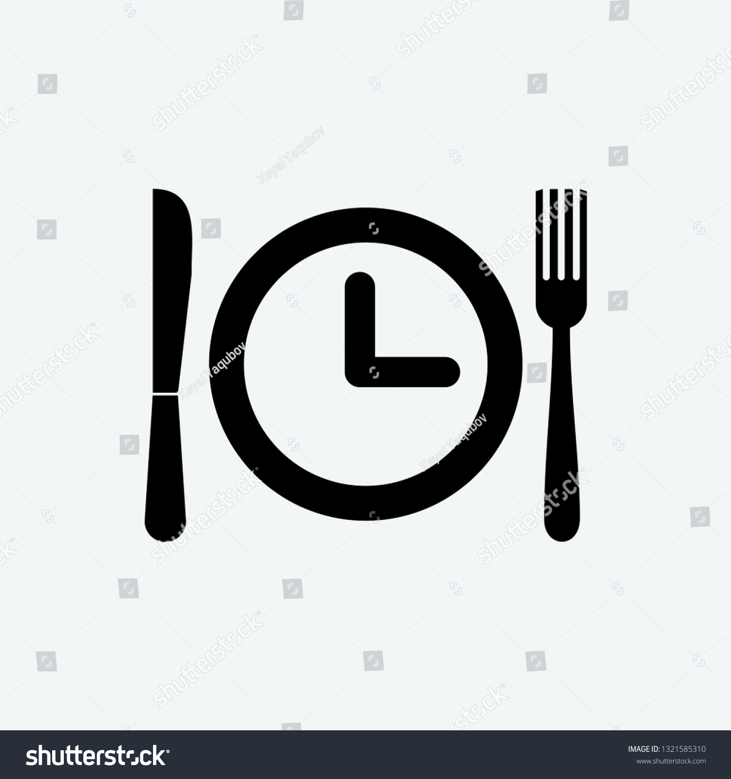 Lunch Time Icon Vector Stock Vector (Royalty Free) 1321585310 ...