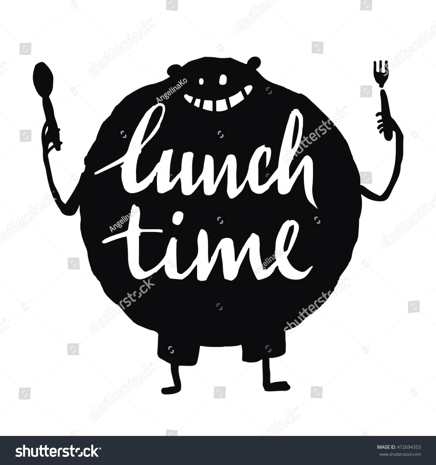 Lunch Time Lettering Stock Vector (Royalty Free) 472694353