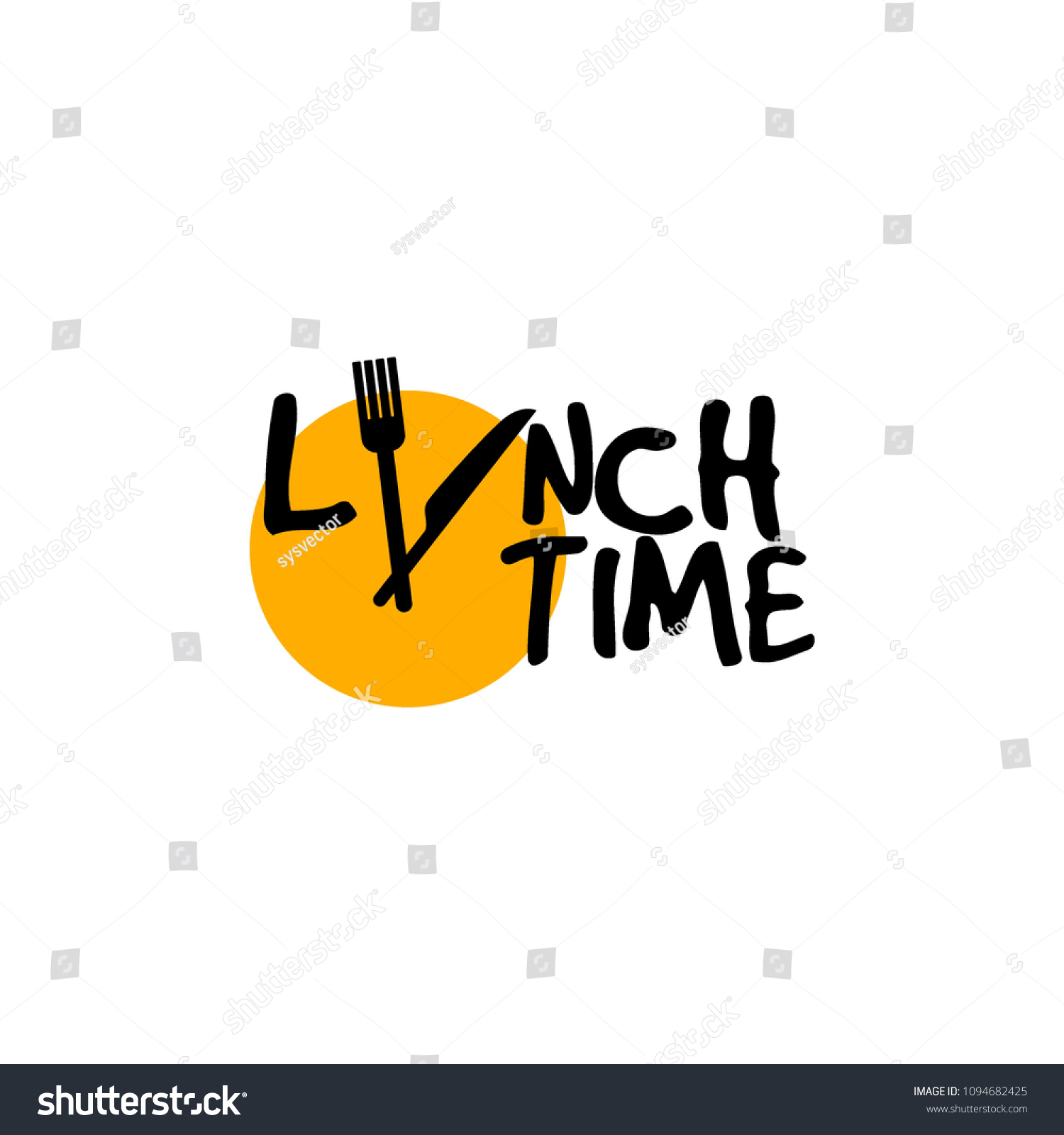 Lunch Time Logo Icon Vector Stock Vector (Royalty Free) 1094682425