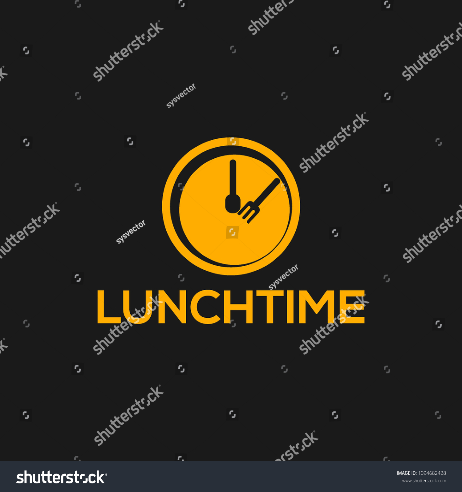 Lunch Time Logo Icon Vector Stock Vector (Royalty Free) 1094682428