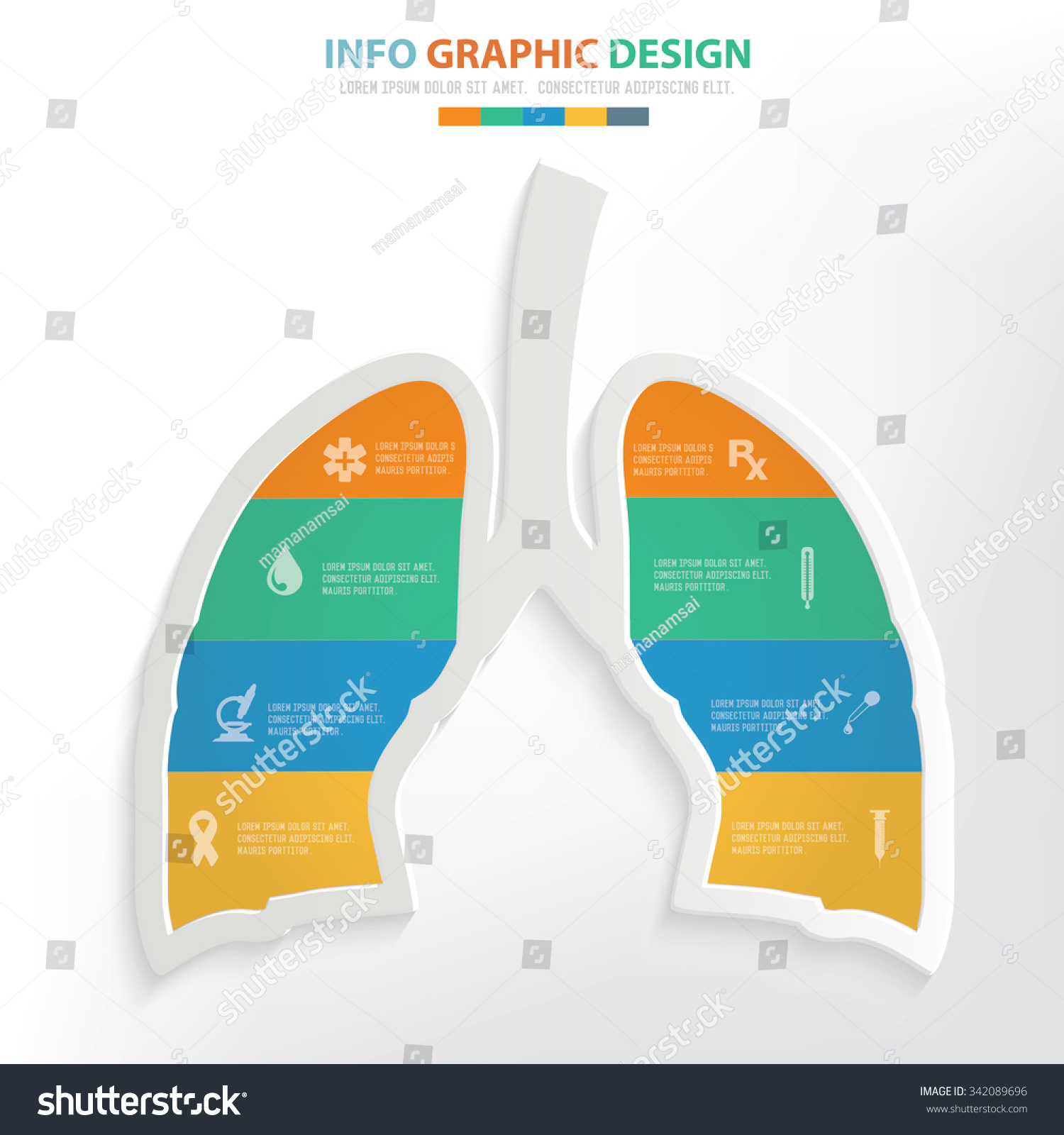 Lung Info Graphic Design Clean Vector Stock Vector (Royalty Free ...