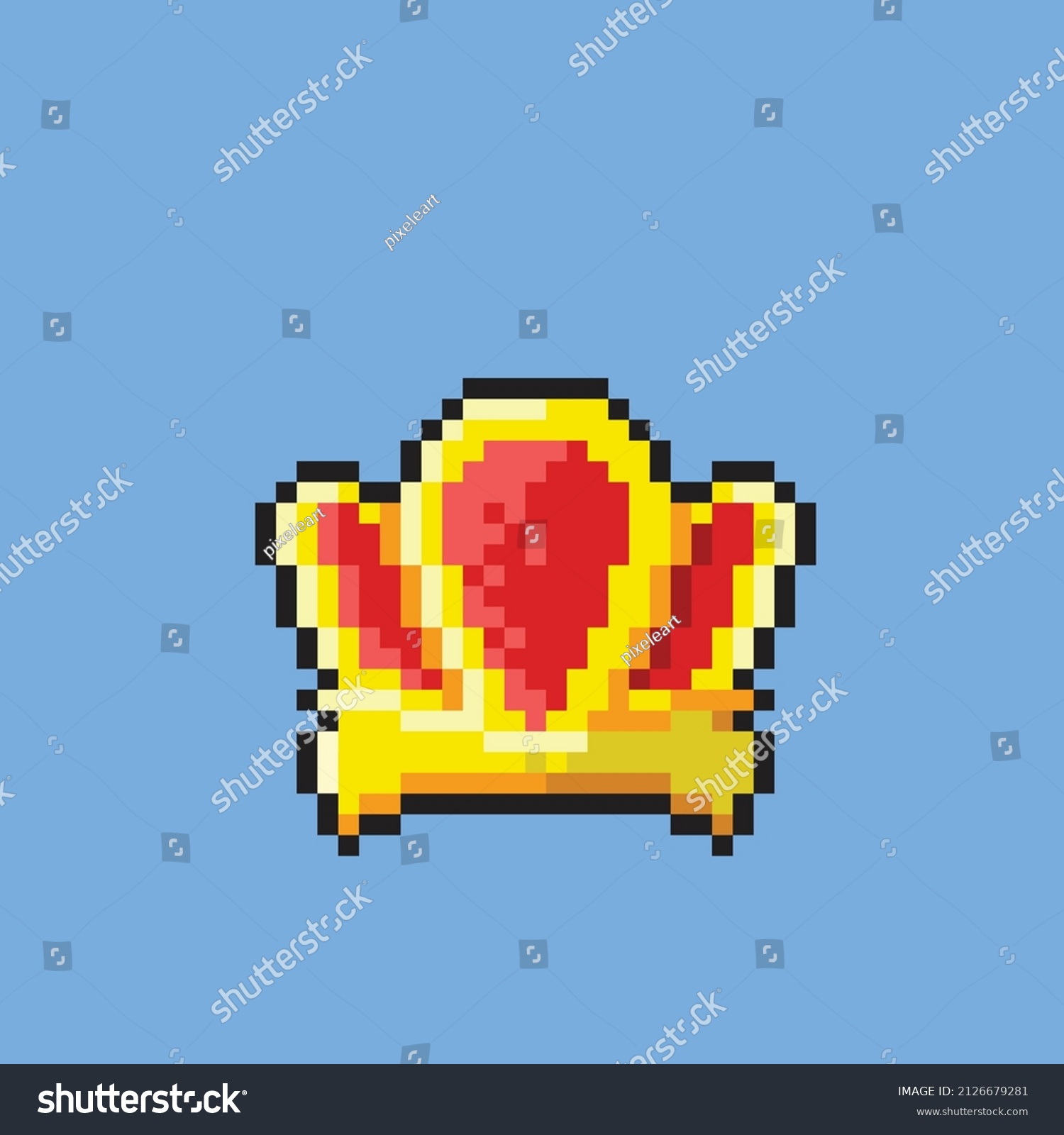 Luxurious Crown Pixel Style Stock Vector (Royalty Free) 2126679281