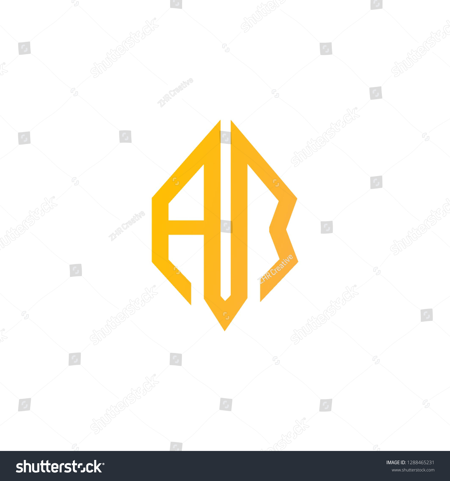 Luxurious Geometric Monogram Ab Initial Lettermark Stock Vector ...