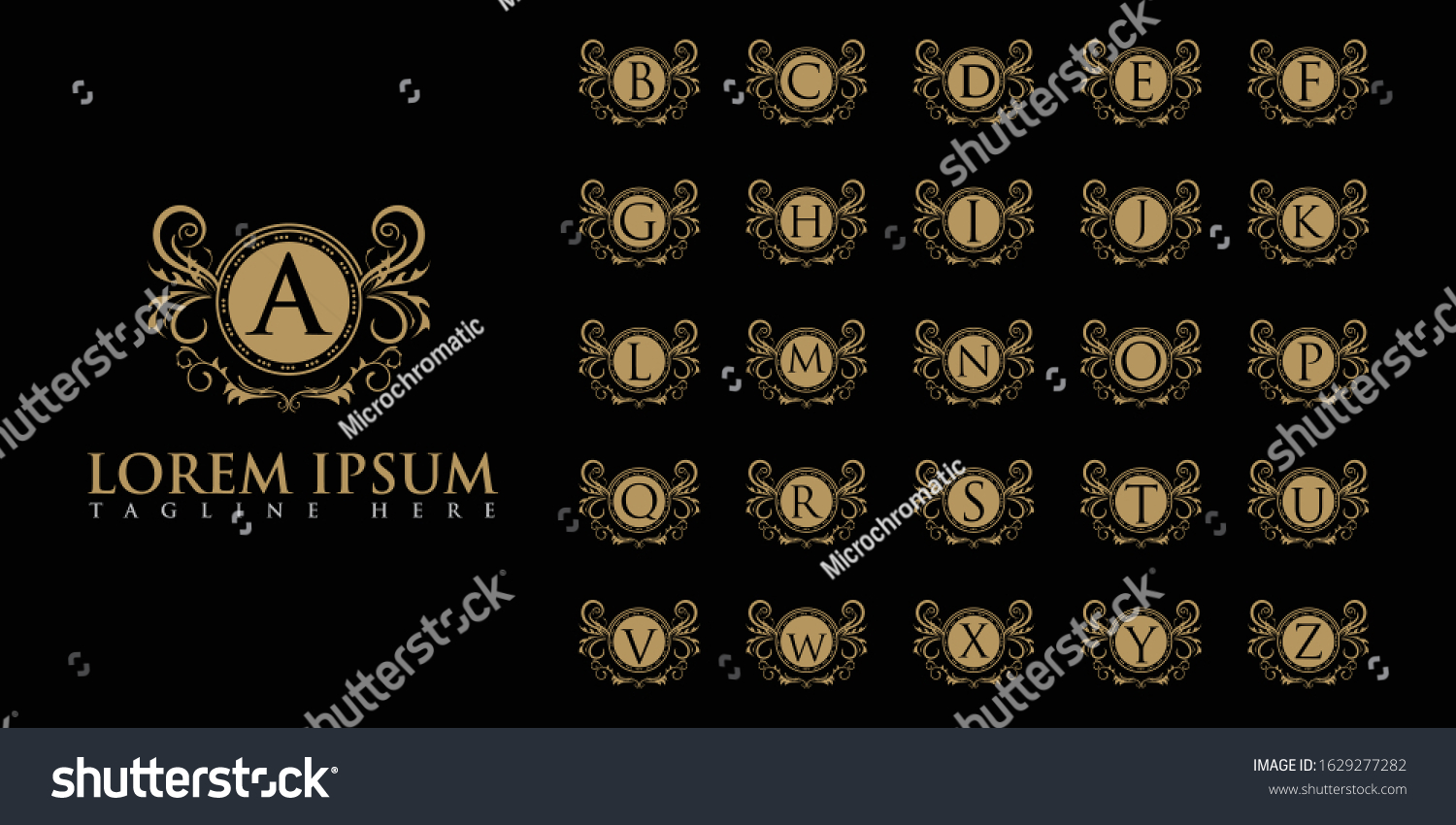 Luxurious Letters Vector Logo Set Stock Vector (Royalty Free ...