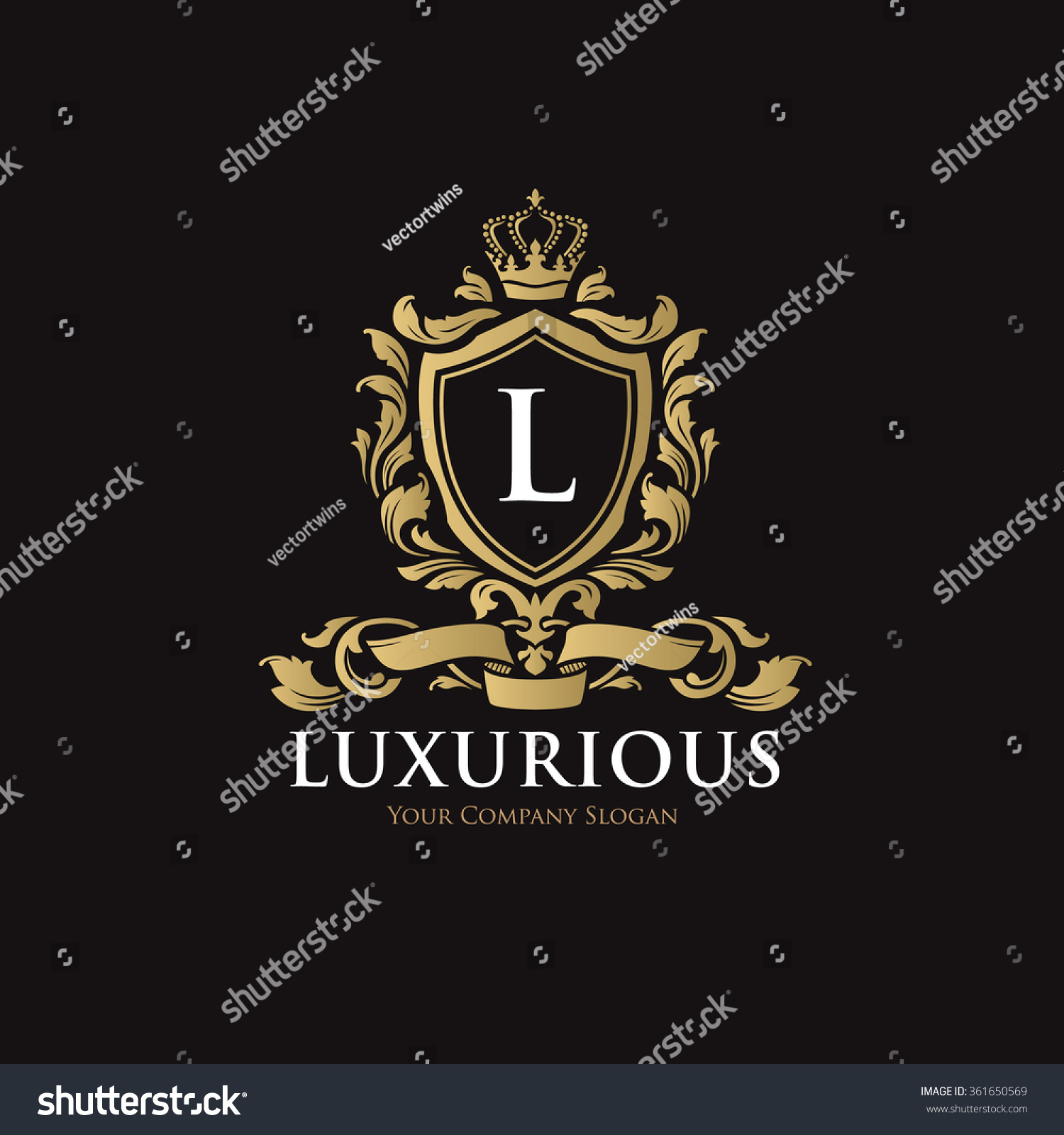Luxurious Logo Template Stock Vector (Royalty Free) 361650569 ...