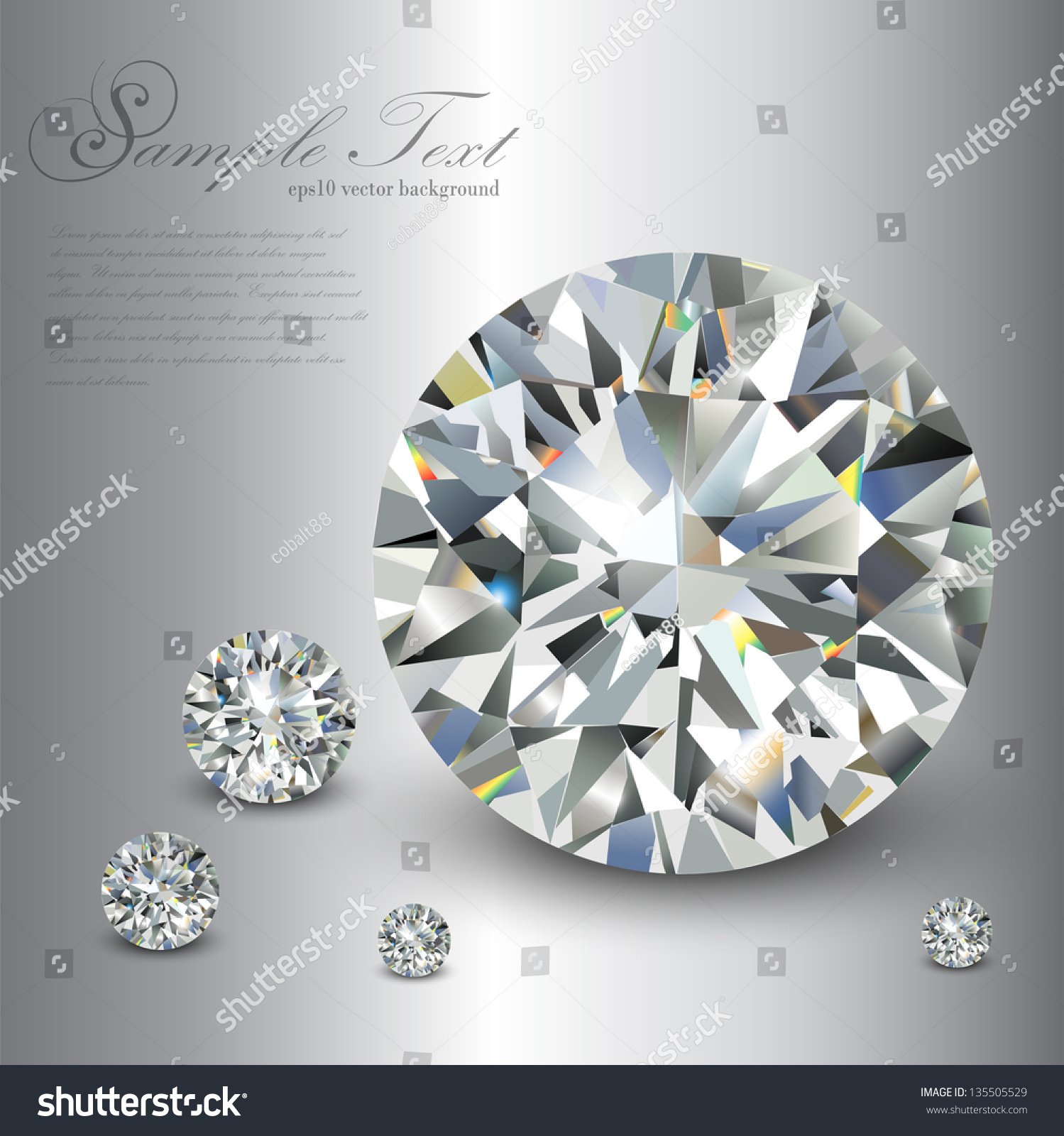 Luxury Background Diamonds Vector Stock Vector (Royalty Free) 135505529