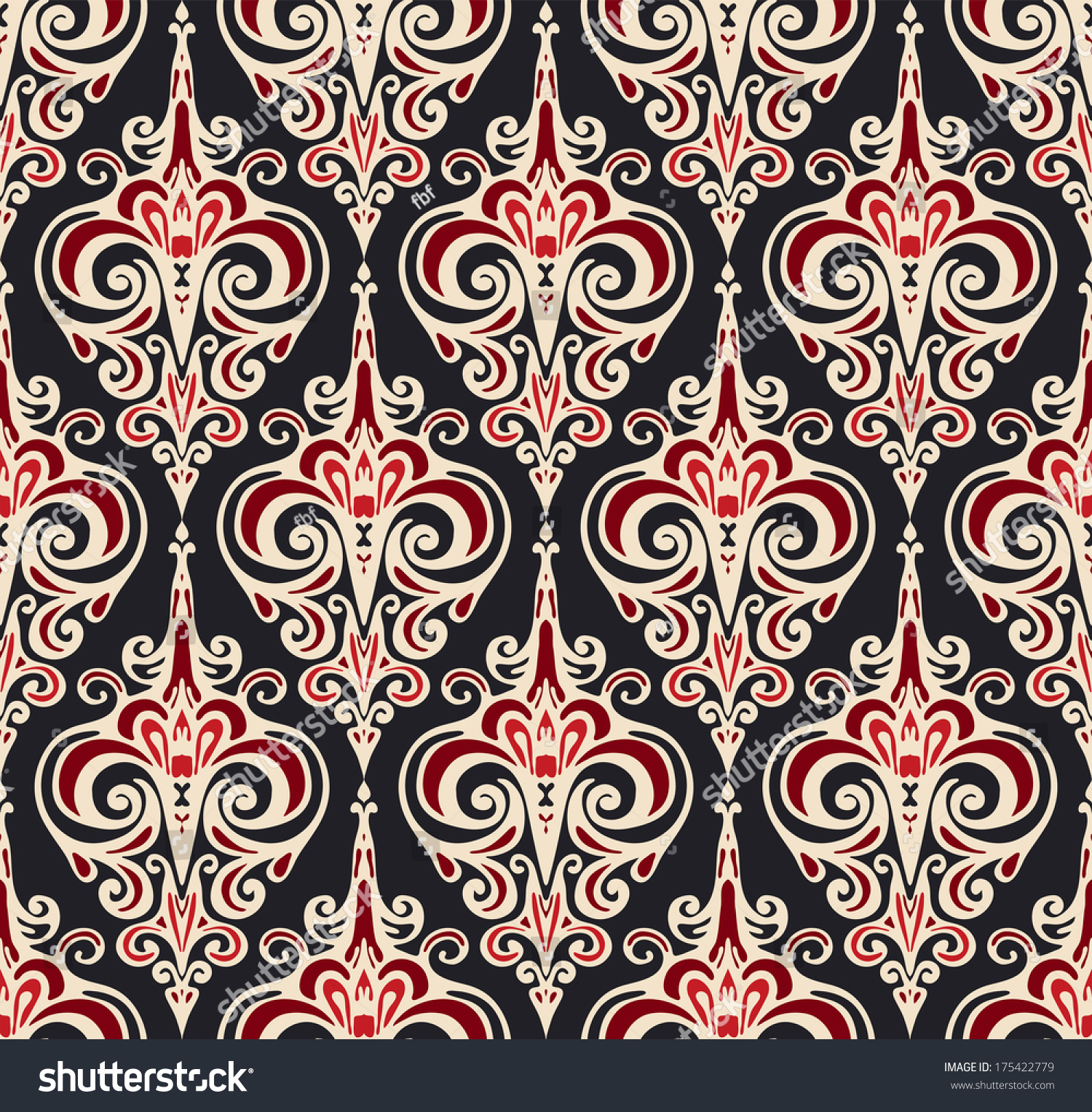 Luxury Damask Seamles Motif Vector Pattern Stock Vector (Royalty Free ...