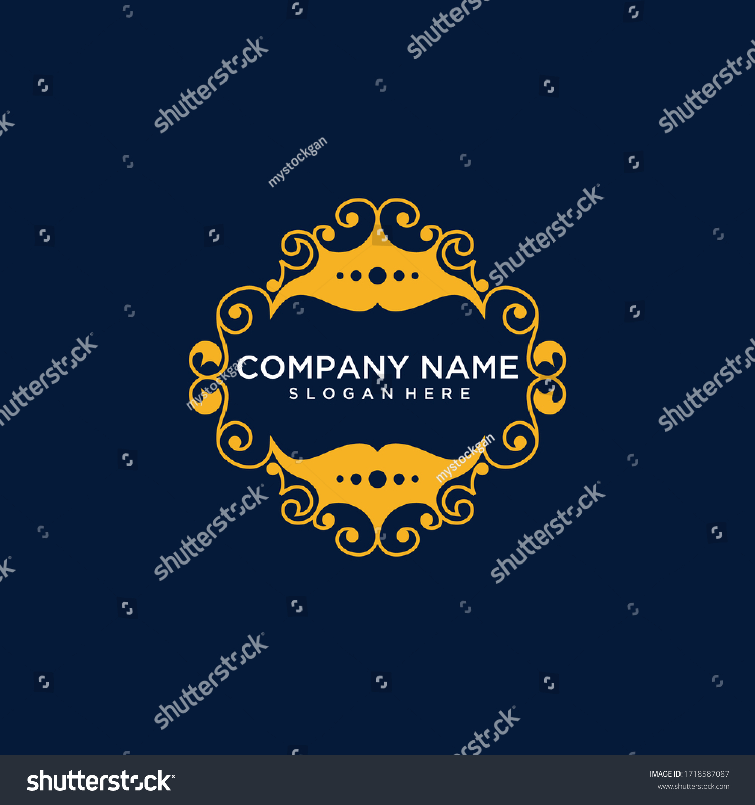 Luxury Emblem Initial Logo Design Stock Vector (Royalty Free) 1718587087