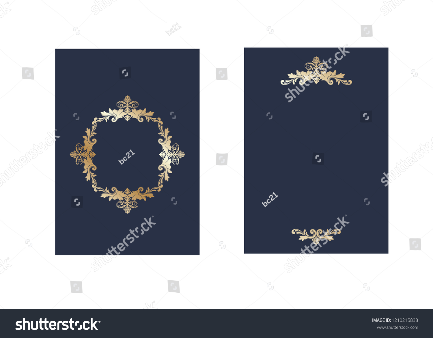 Luxury Gold Invitation Frames Stock Vector (Royalty Free) 1210215838