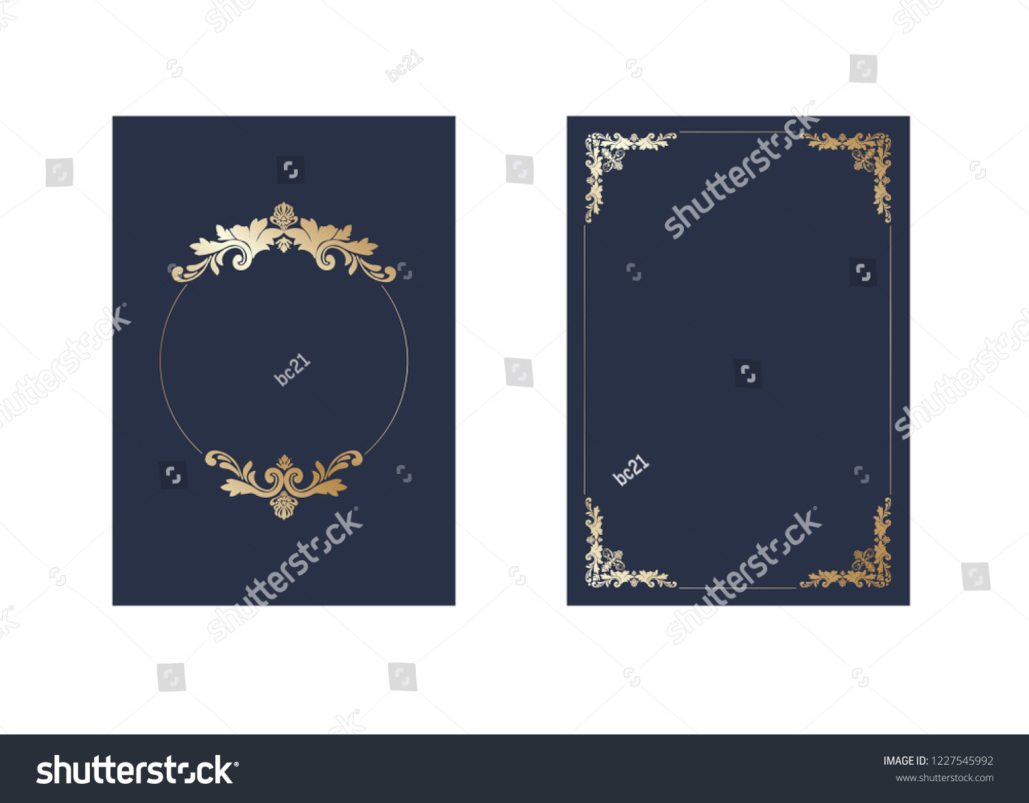 Luxury Gold Invitation Frames Stock Vector (Royalty Free) 1227545992 ...