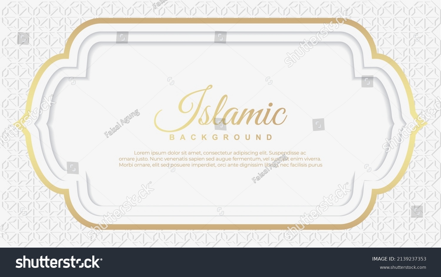Luxury Gold Islamic Background Template Stock Vector (Royalty Free ...