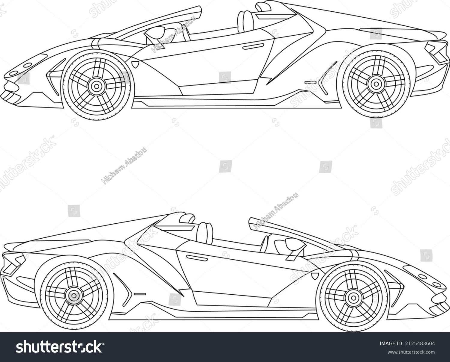 Luxury Vector Car Outline Drawing Stock Vector (Royalty Free ...