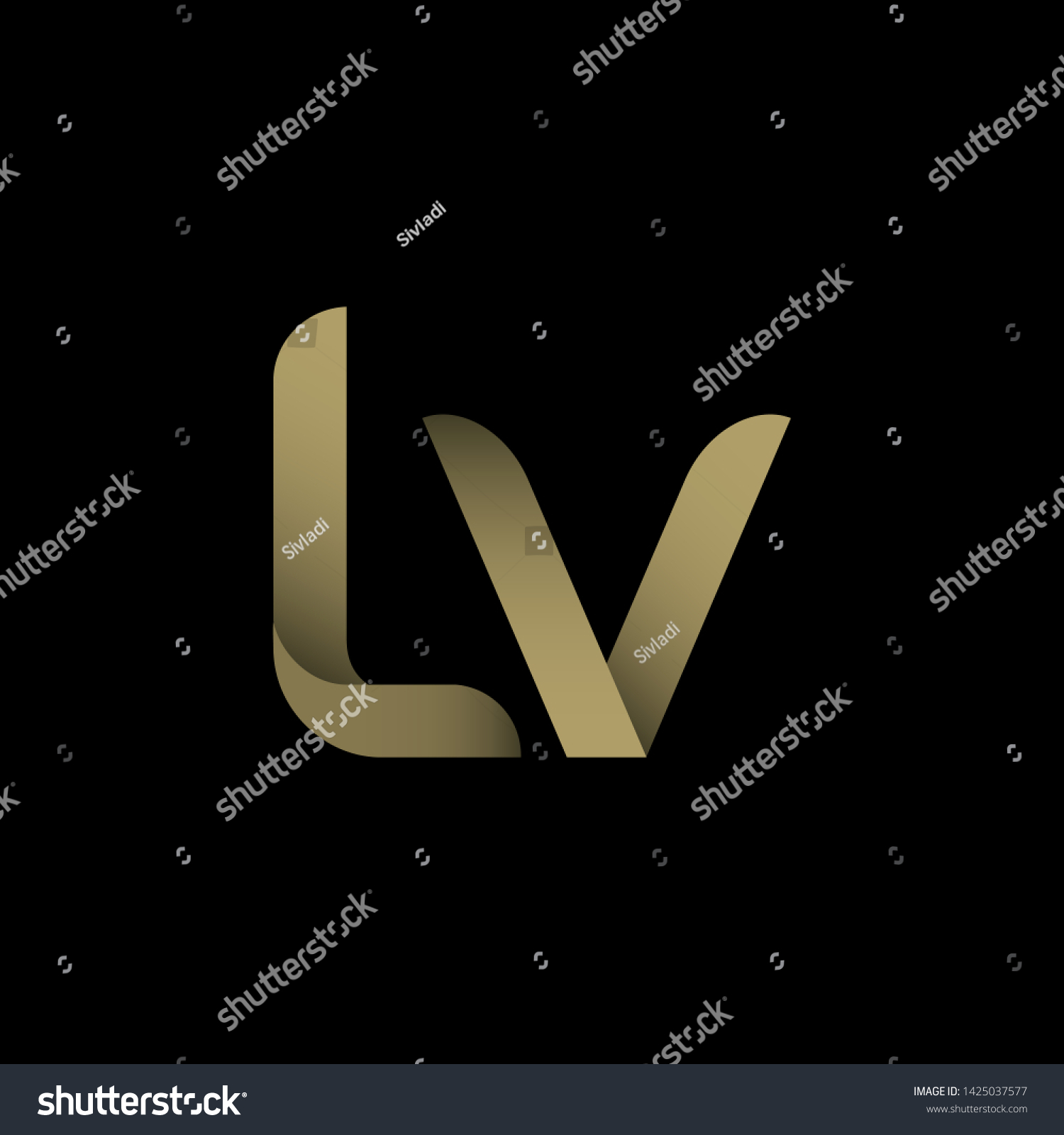 Lv Logo Design Vector Illustration Stock Vector (Royalty Free ...