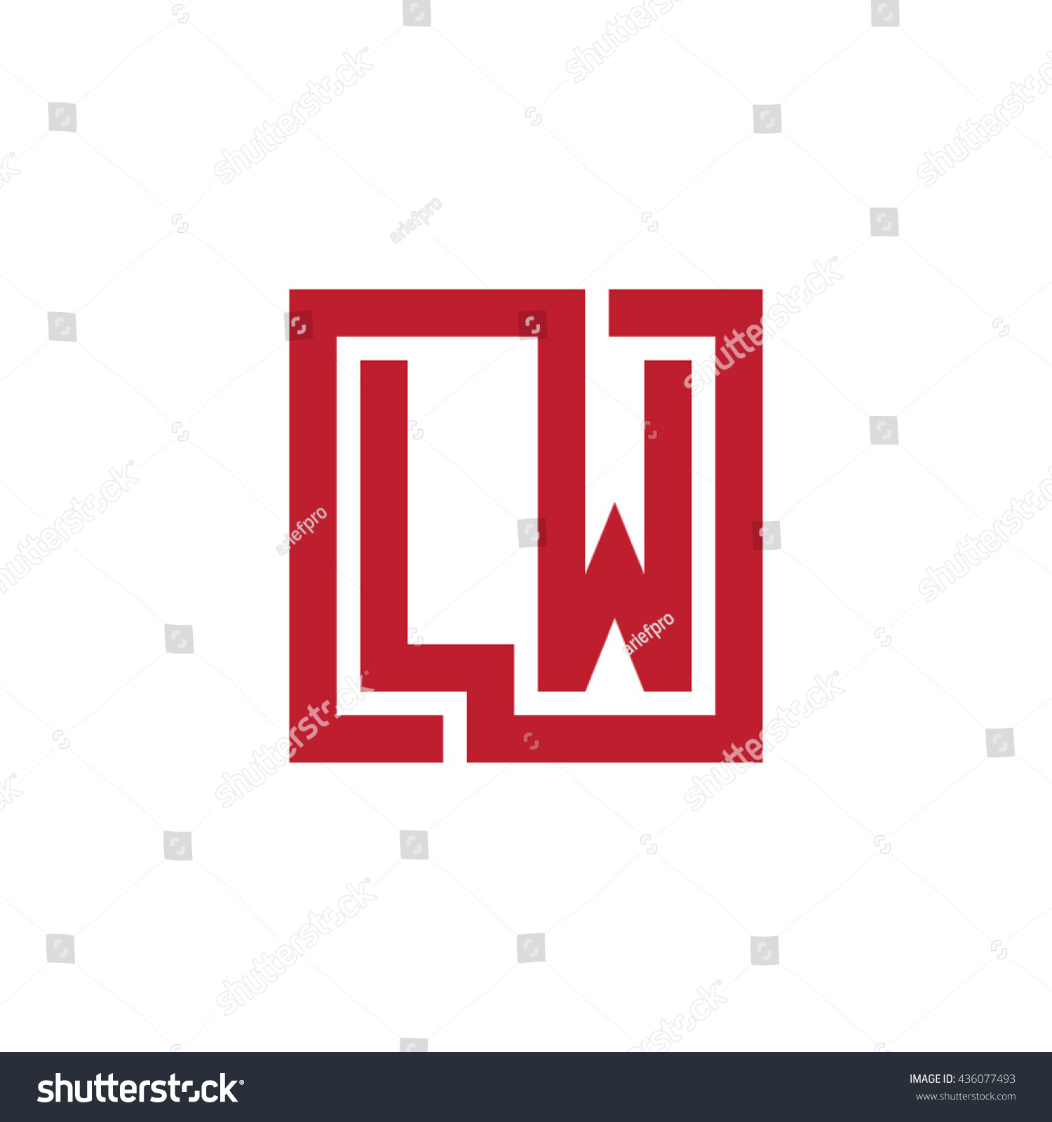 Lw Initial Letters Looping Linked Square Stock Vector (Royalty Free ...