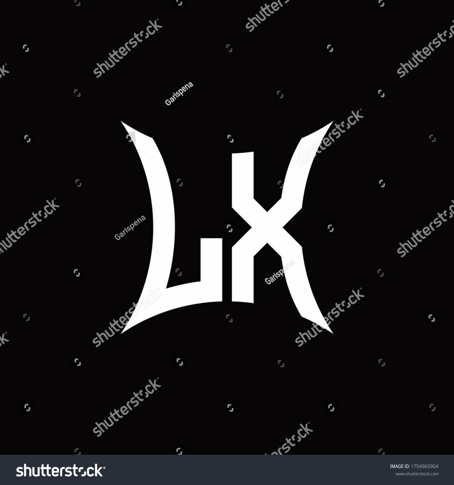 Lx Monogram Logo Sharped Shape Design Stock Vector (Royalty Free ...