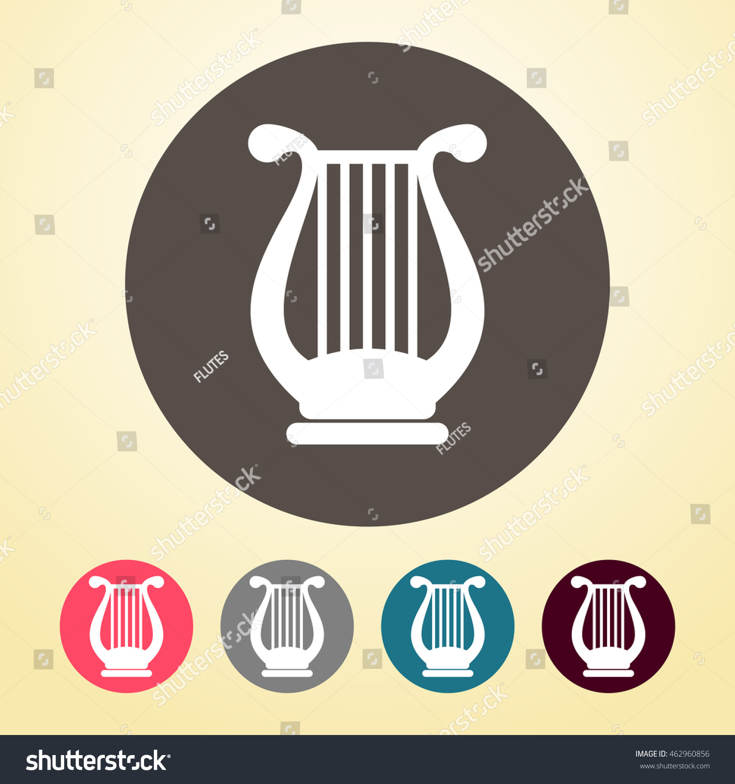 Lyre Icon Round Shape Stock Vector (Royalty Free) 462960856 | Shutterstock
