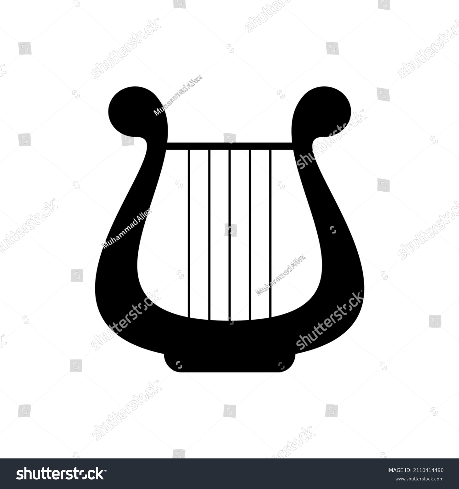 Lyre Icon White Background Vector Illustration Stock Vector (Royalty ...