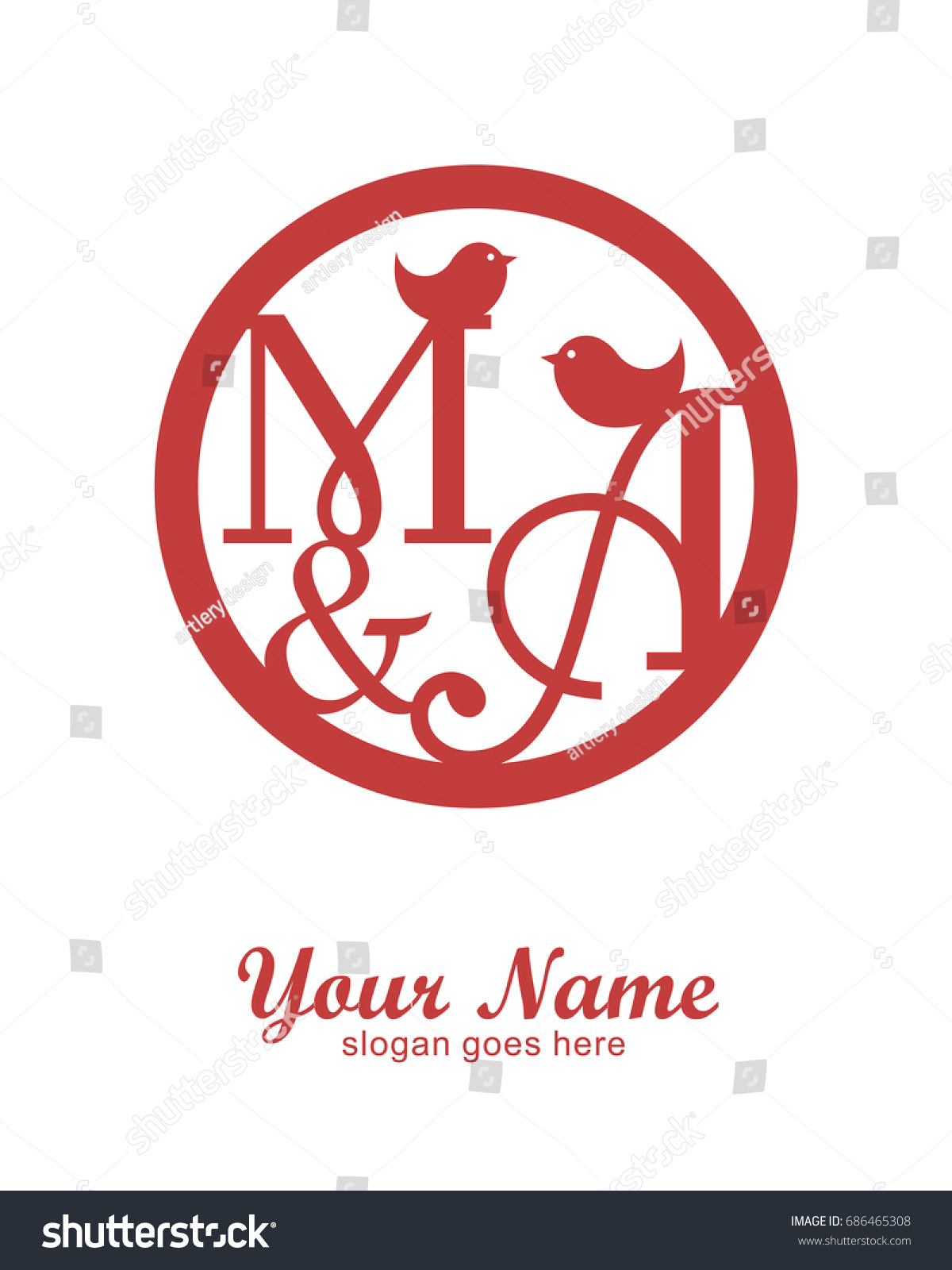 M Initial Wedding Decorative Logo Template Stock Vector (Royalty Free ...