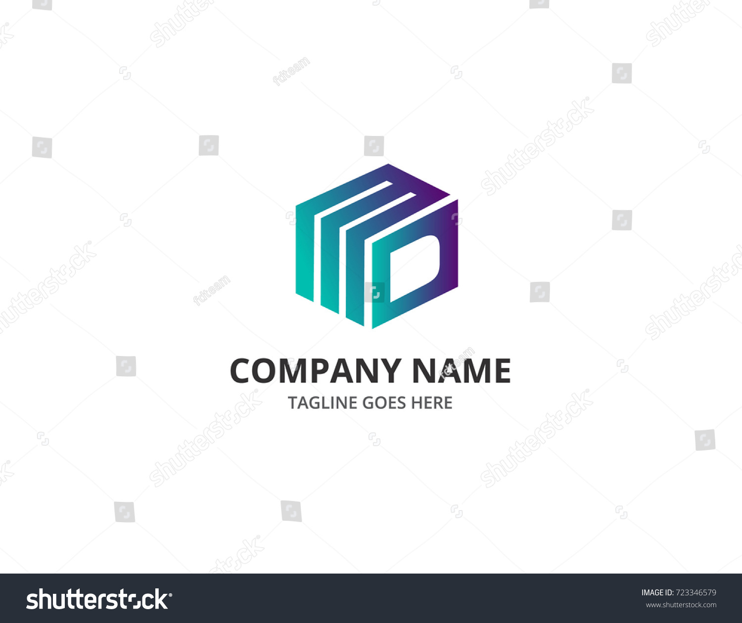 M D Letter Cube Logo Stock Vector (Royalty Free) 723346579