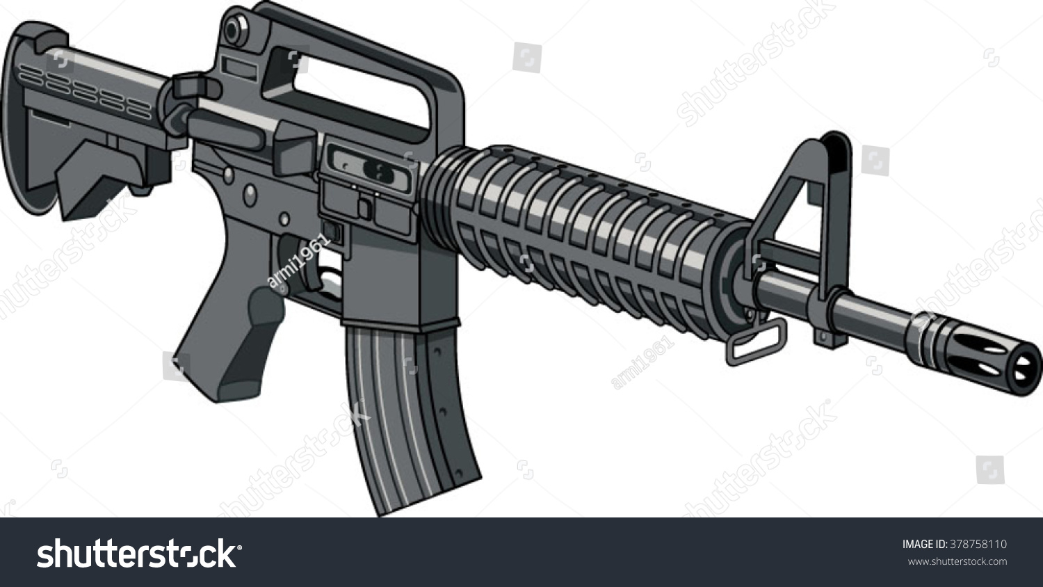 M16 Assault Rifle Stock Vector (Royalty Free) 378758110 | Shutterstock