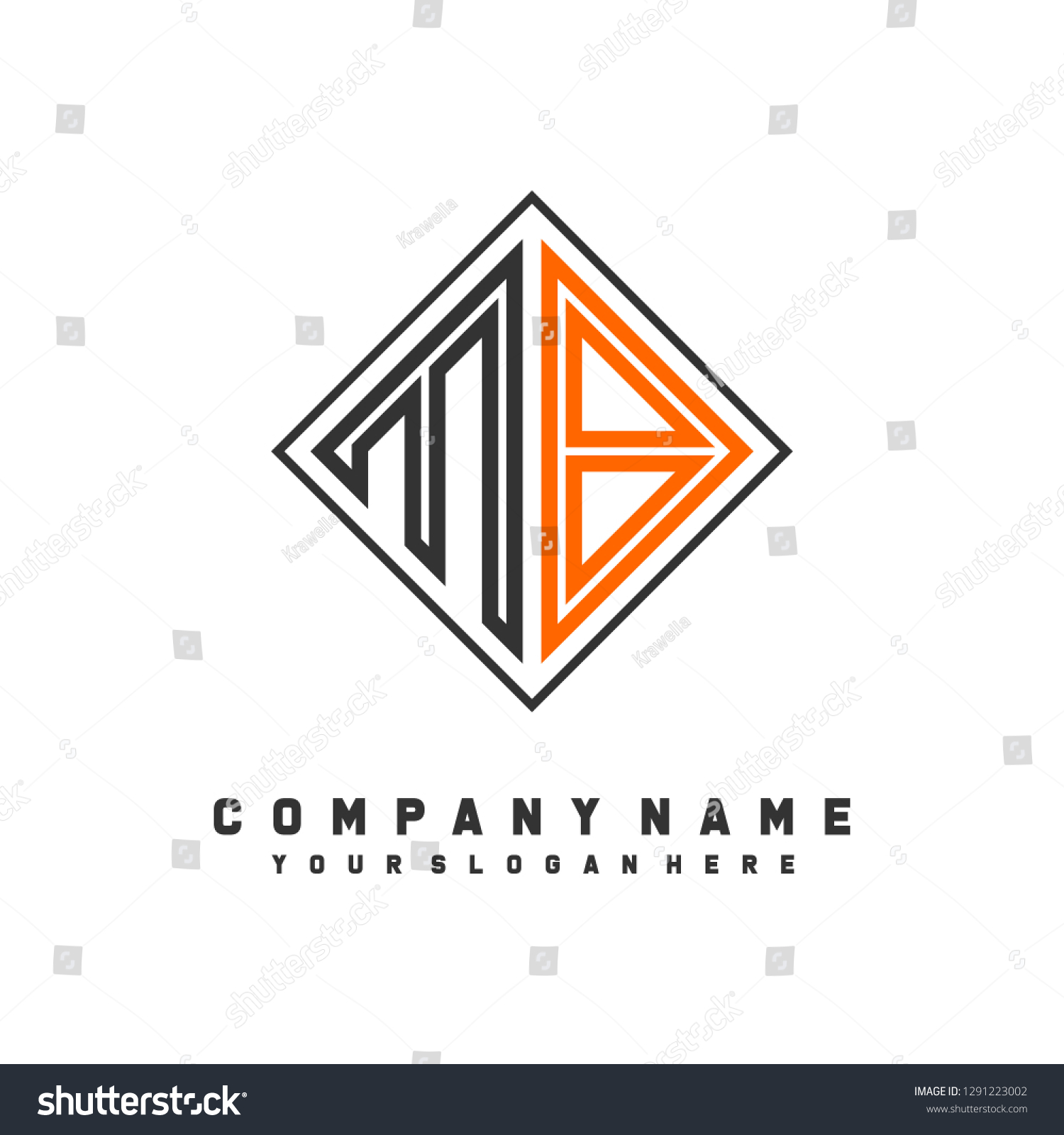 M B Initial Letter Modern Logo Stock Vector (Royalty Free) 1291223002 ...