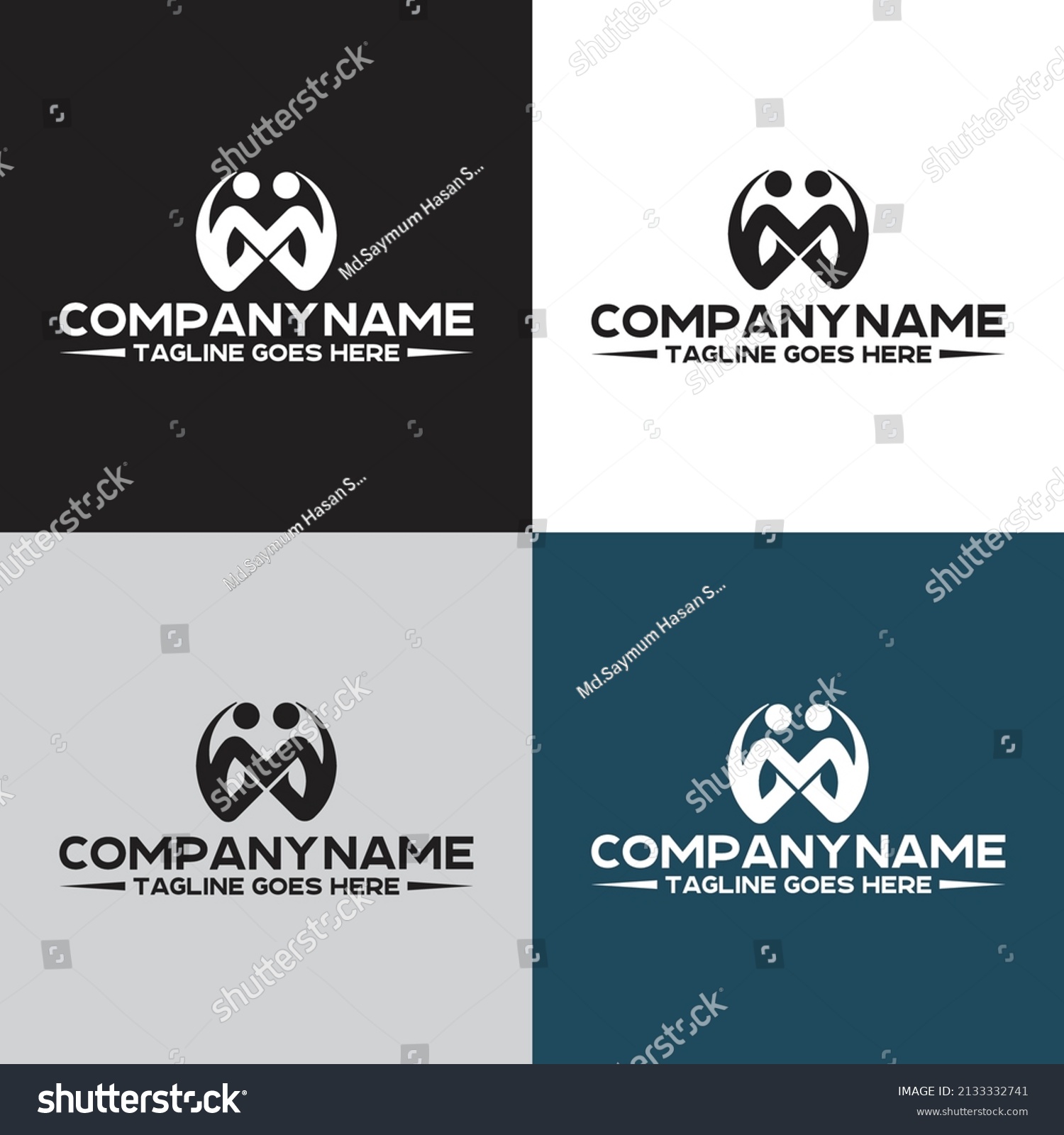 M Compang Vector Logo Design Stock Vector (Royalty Free) 2133332741 ...