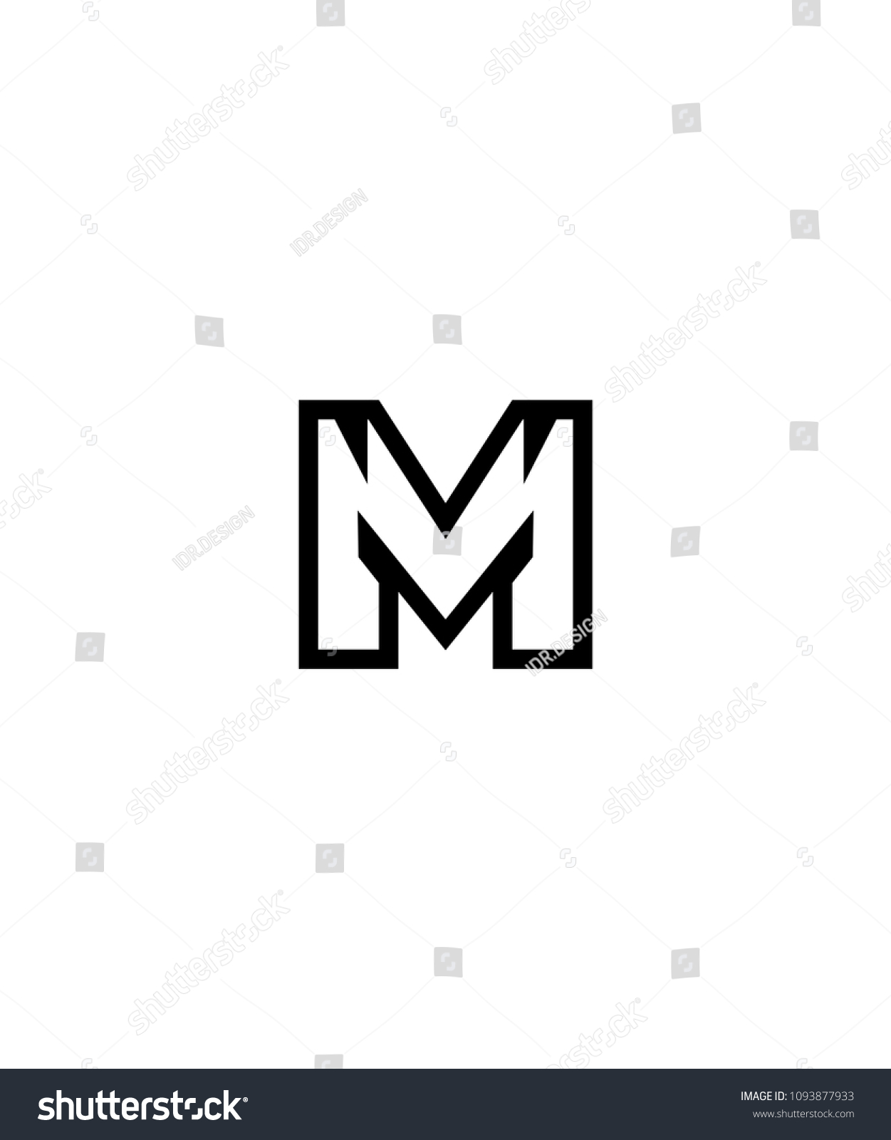 M Cutting Edge Monogram Logo Design Stock Vector (Royalty Free) 1093877933