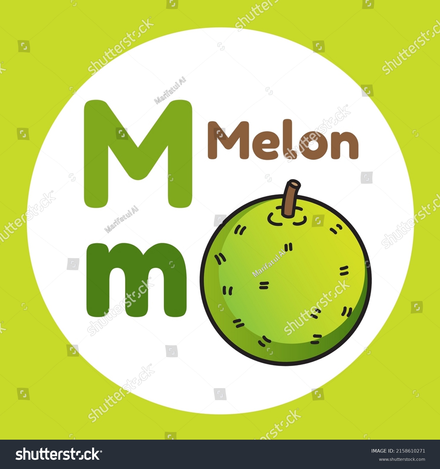 M Melon M Alphabet Stock Vector (Royalty Free) 2158610271 | Shutterstock