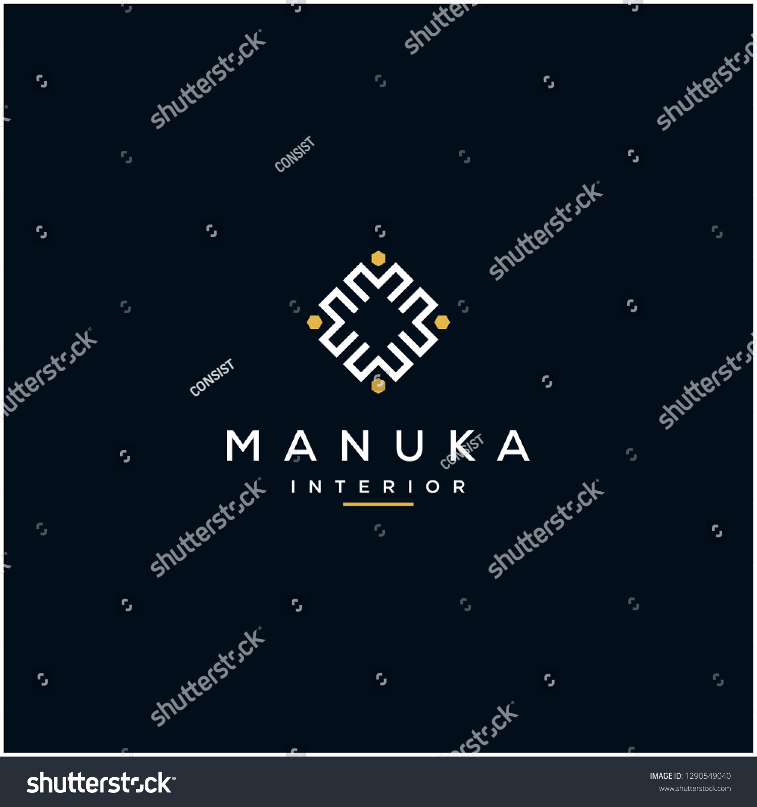 M Interior Abstract Logo Design Stock Vector (Royalty Free) 1290549040 ...