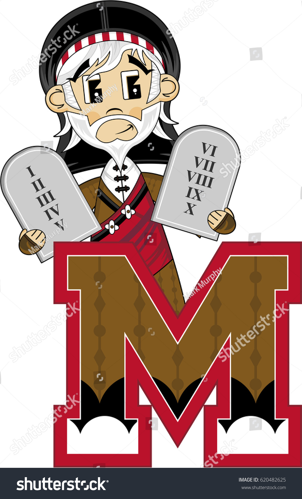 M Moses Ten Commandments Stock Vector (Royalty Free) 620482625