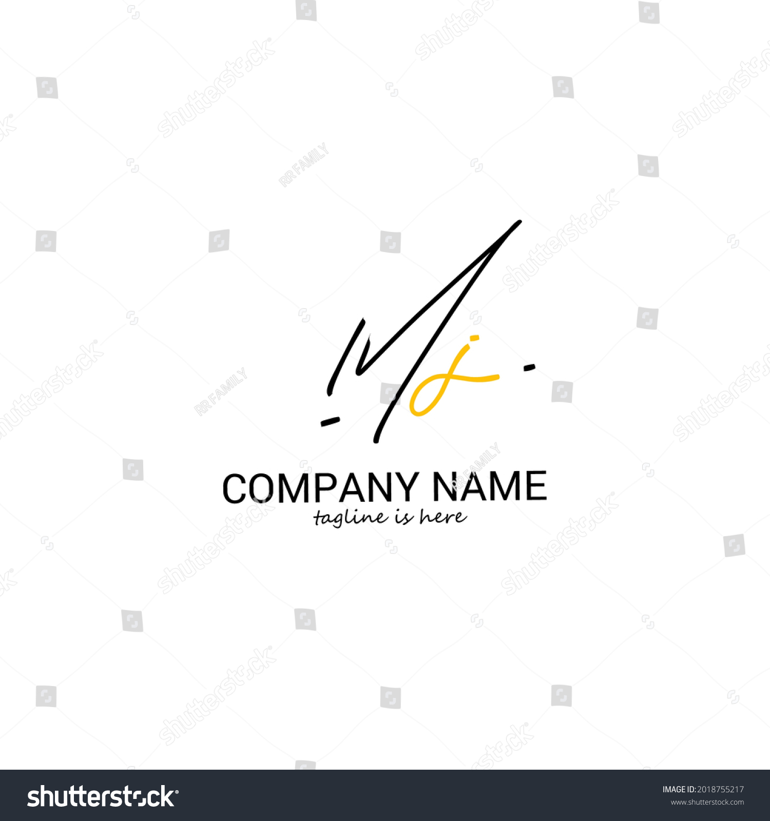 M J Mj Initial Logo Handwriting Stock Vector (Royalty Free) 2018755217 ...