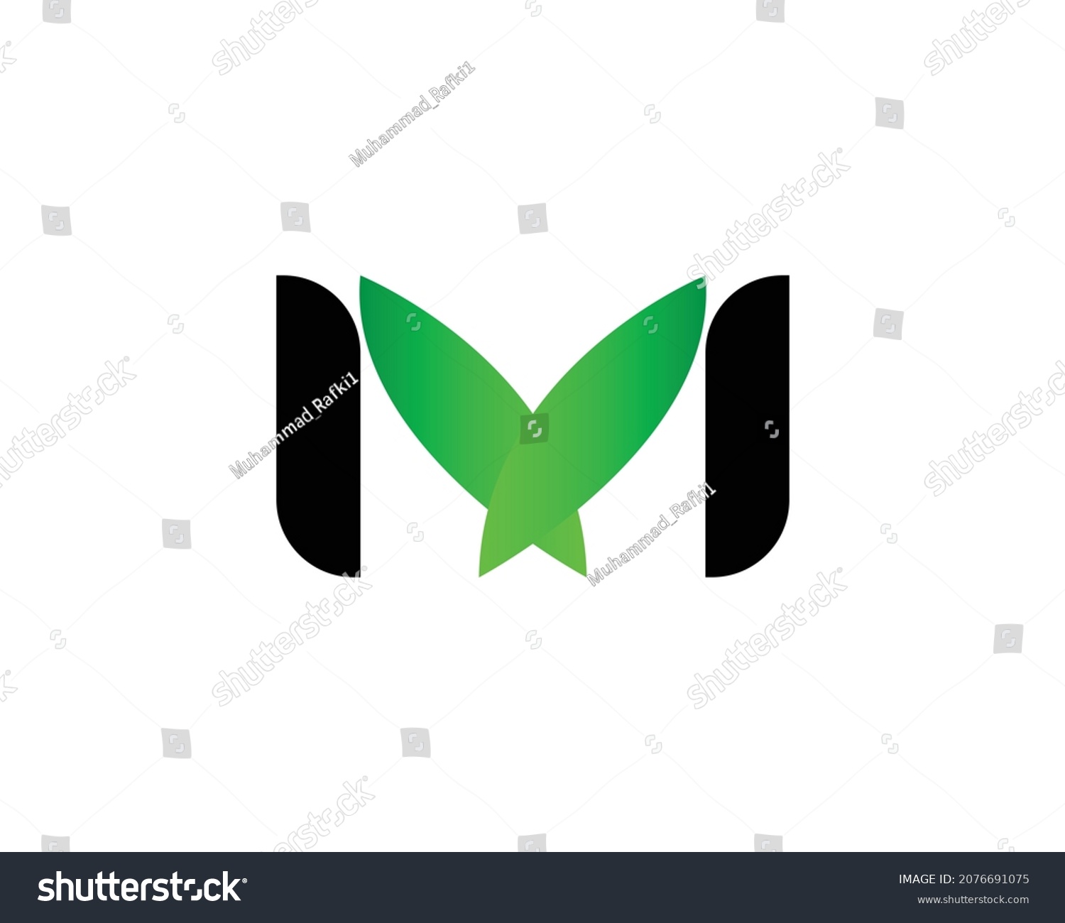 M Leaf Logo Design Template Vector Stock Vector (Royalty Free ...