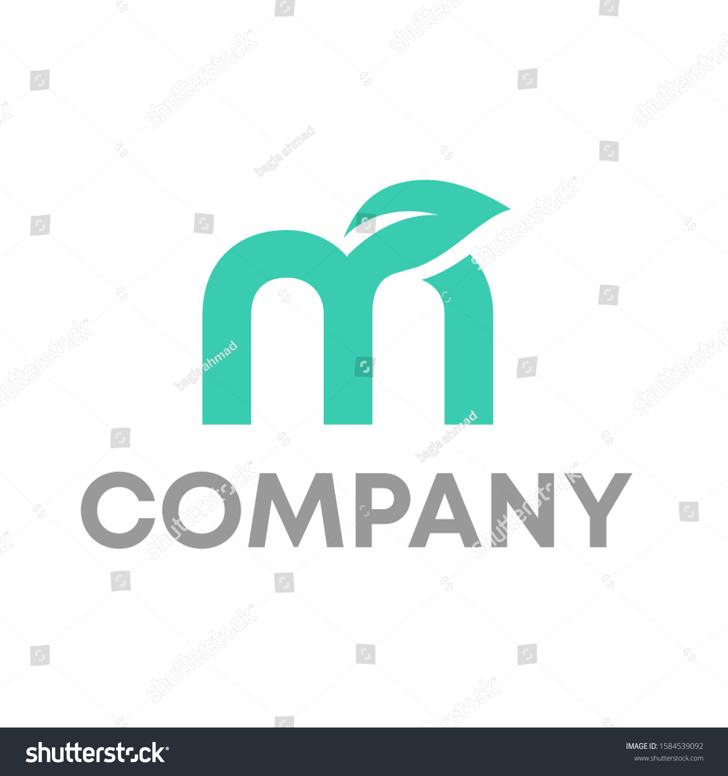 M Leaf Logo Icon Design Template Stock Vector (Royalty Free) 1584539092 ...