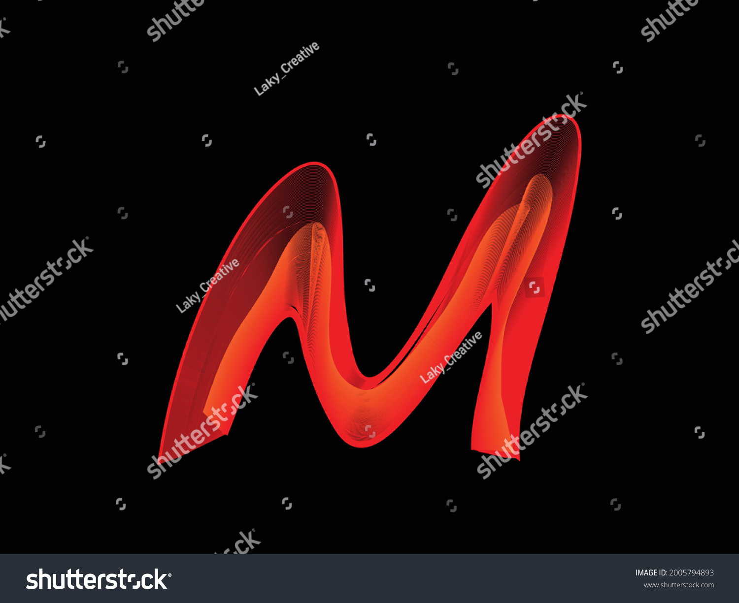 M Letter Effect Modern Line Effect Stock Vector (Royalty Free ...
