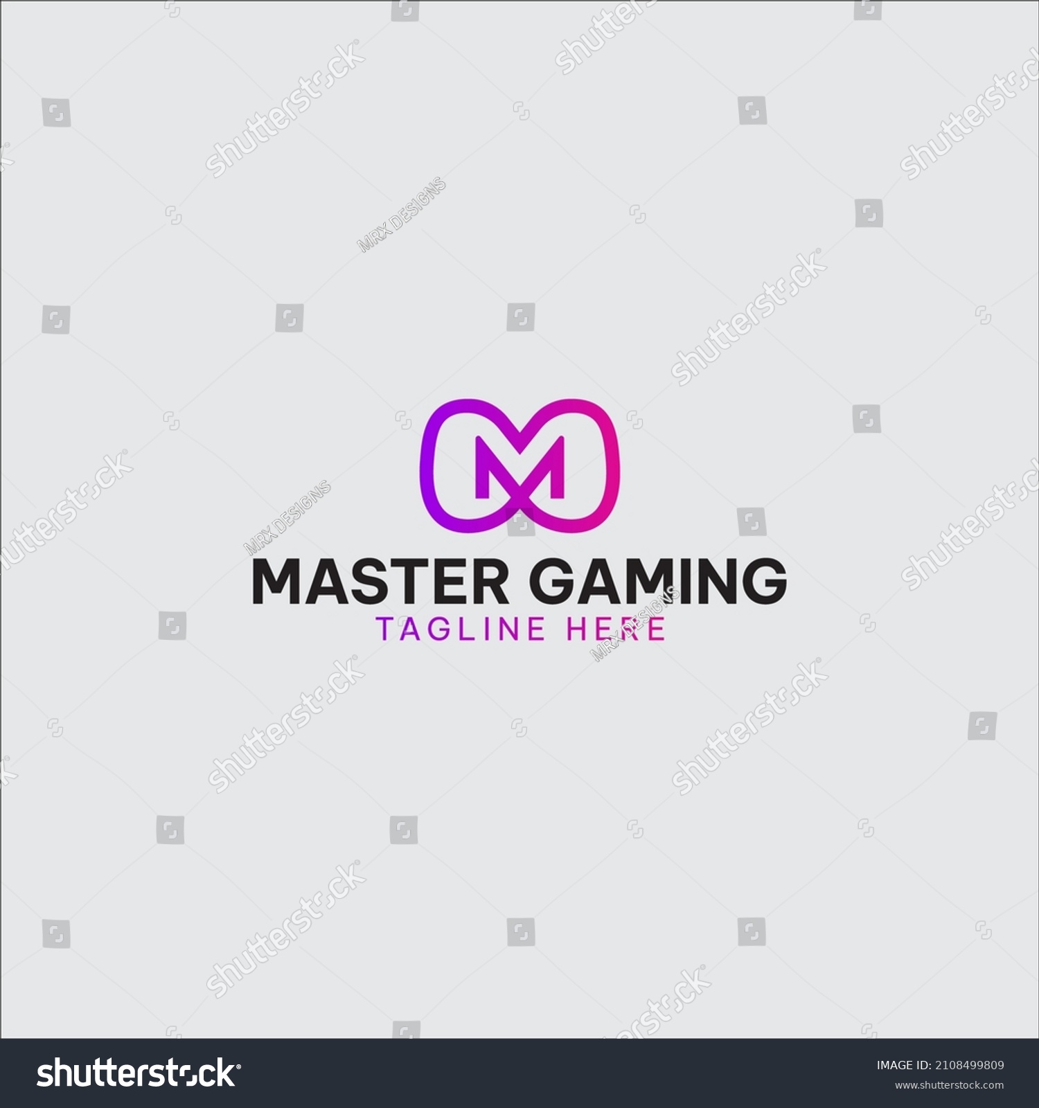 M Letter Monogram Gaming Logo Stock Vector (Royalty Free) 2108499809