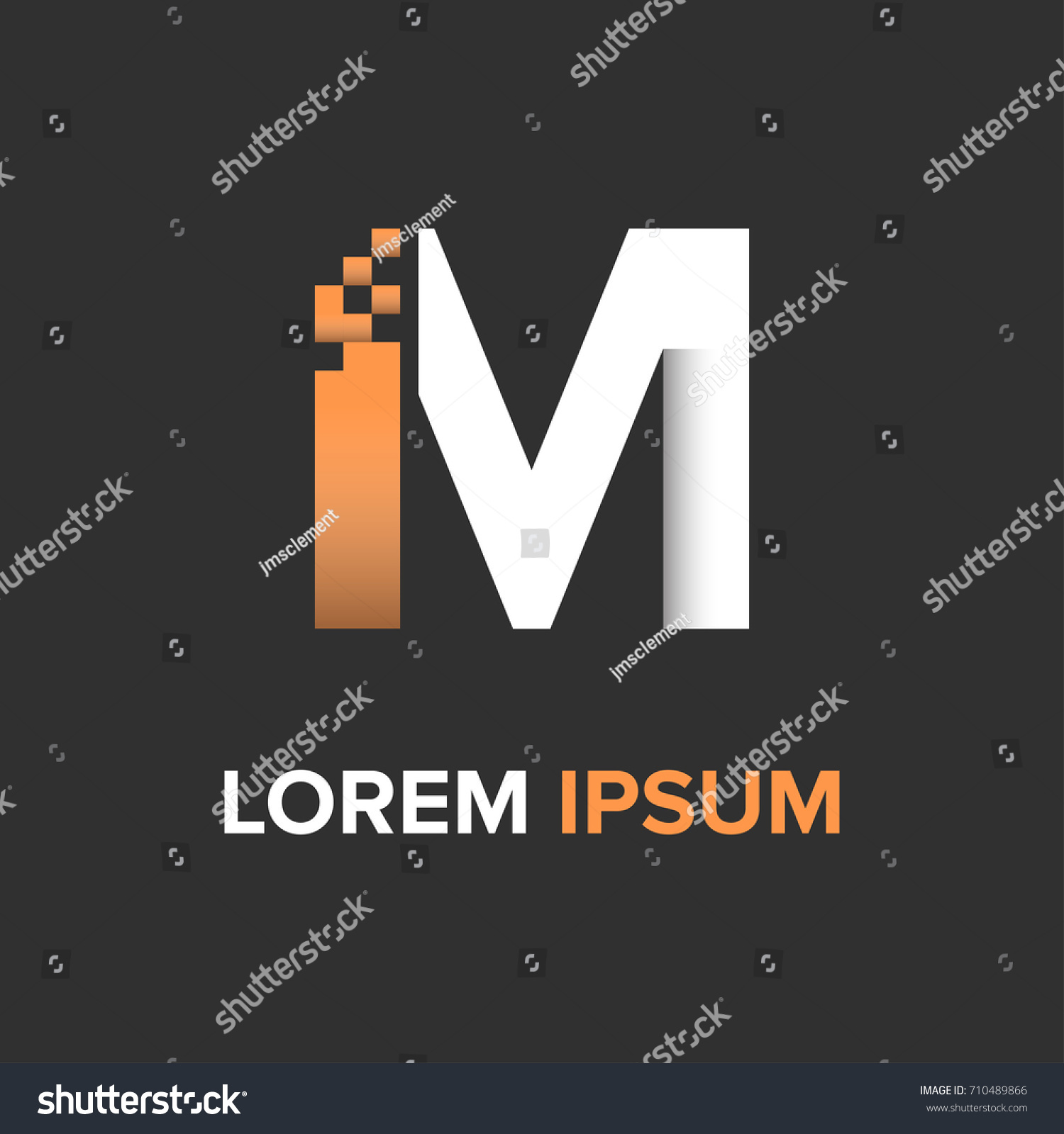 M Letter Pixel Logo Vector Logo Stock Vector (Royalty Free) 710489866