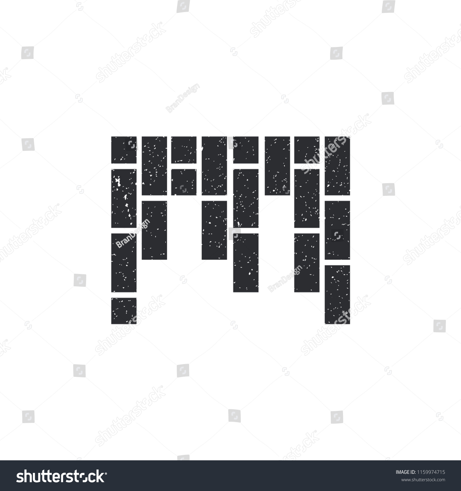 M Letter Brick Wall Logo Icon Stock Vector (Royalty Free) 1159974715 ...