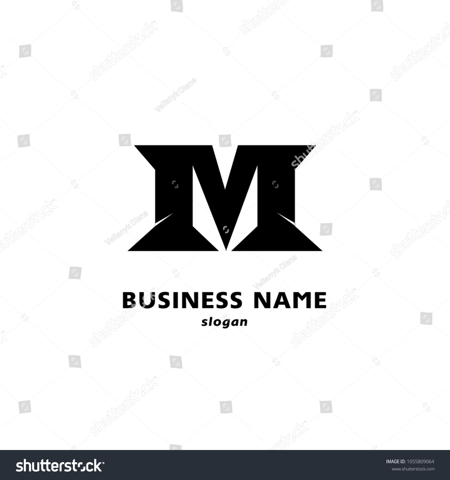 M Logo Font Icon Stock Vector (Royalty Free) 1055809064
