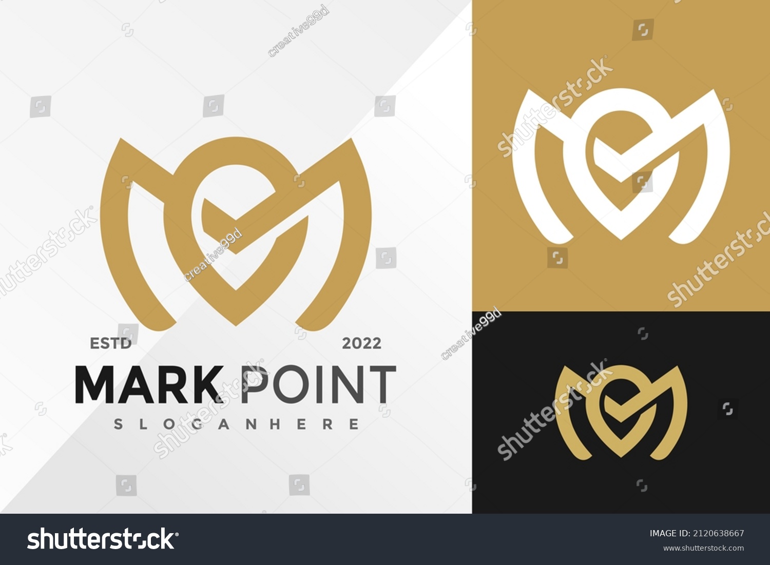 M Mark Point Logo Design Vector Stock Vector (Royalty Free) 2120638667 ...