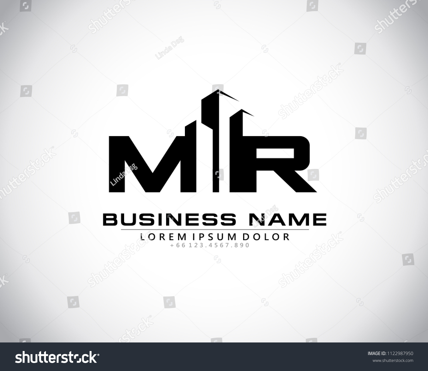 M R Initial Logo Concept Building Stock Vector (Royalty Free) 1122987950