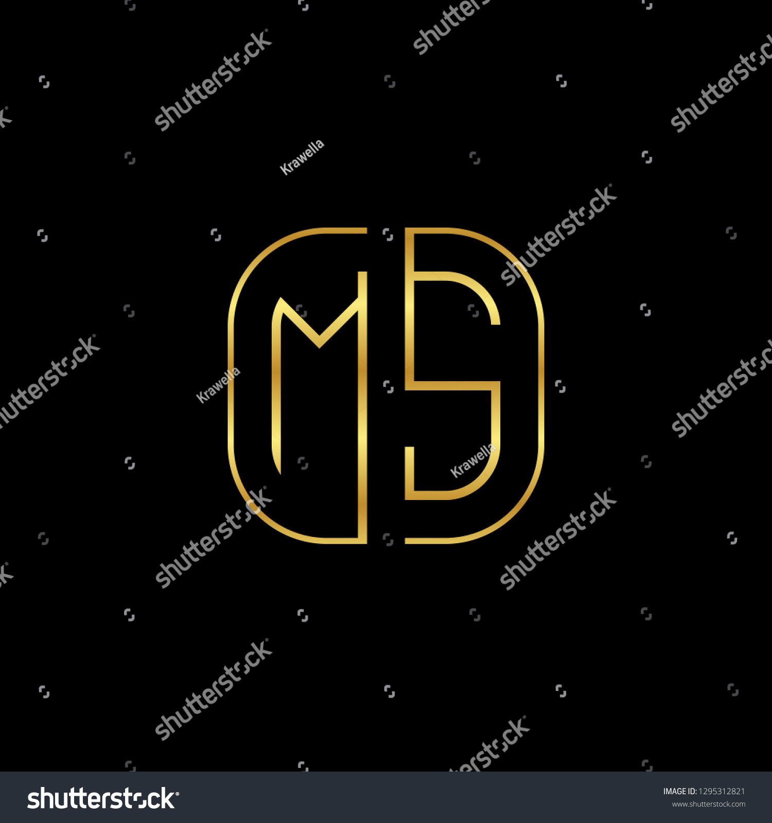 M S Initial Letter Modern Logo Stock Vector (Royalty Free) 1295312821
