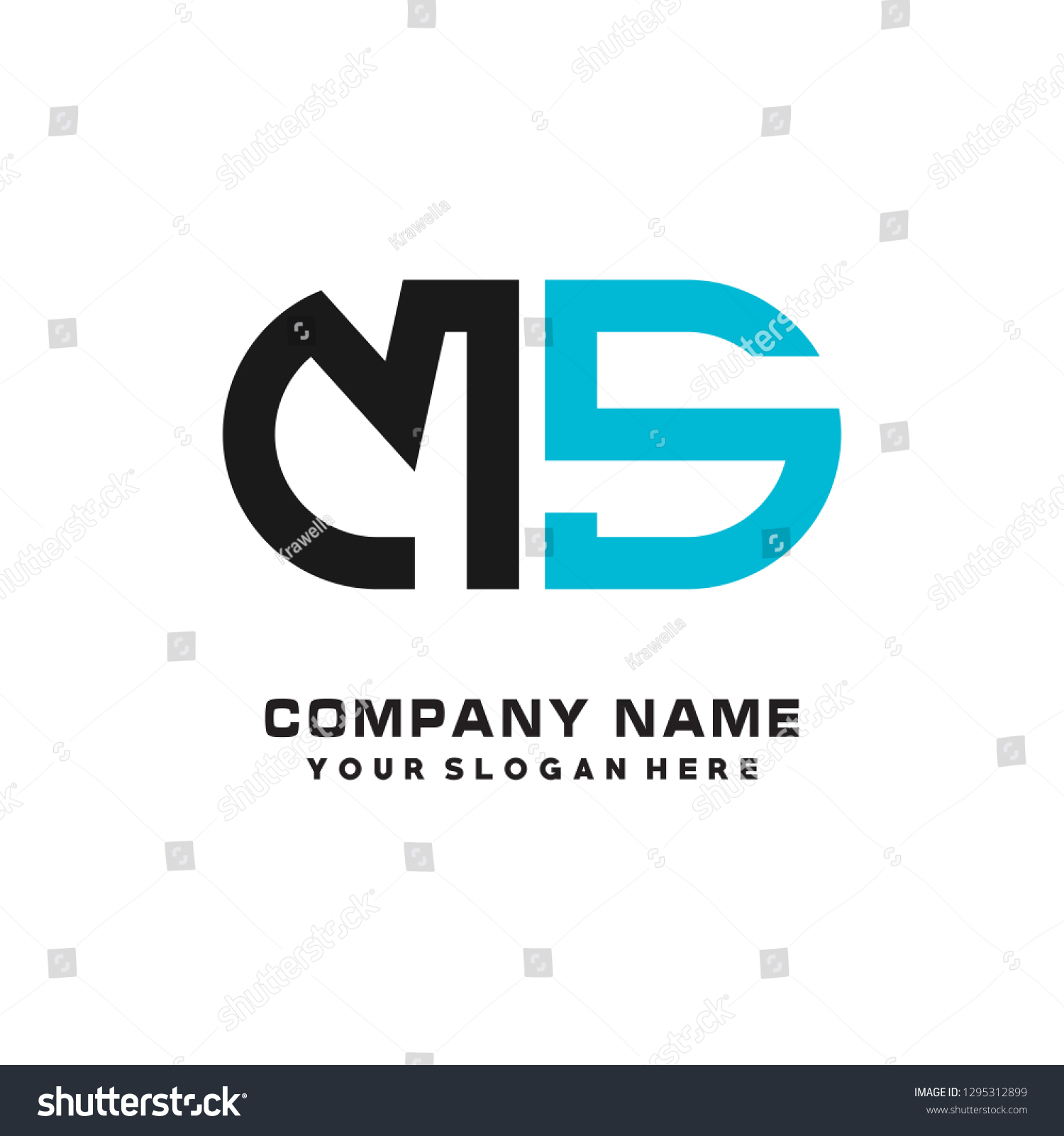 M S Initial Letter Modern Logo Stock Vector (Royalty Free) 1295312899 ...