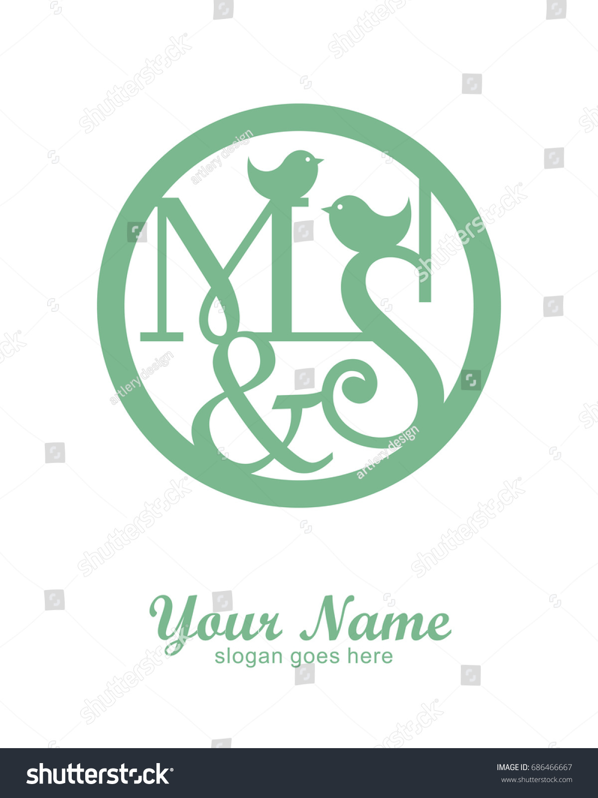 M S Initial Wedding Decorative Logo Stock Vector (Royalty Free ...