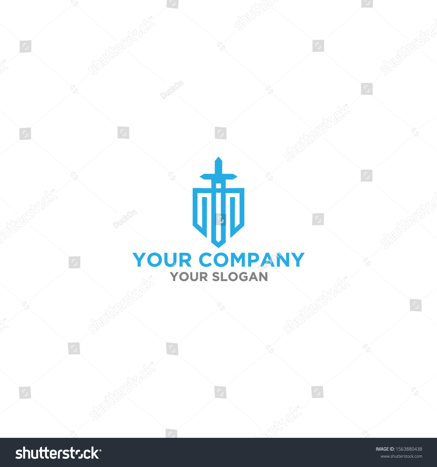 M Sword Logo Design Vector: vector de stock (libre de regalías ...