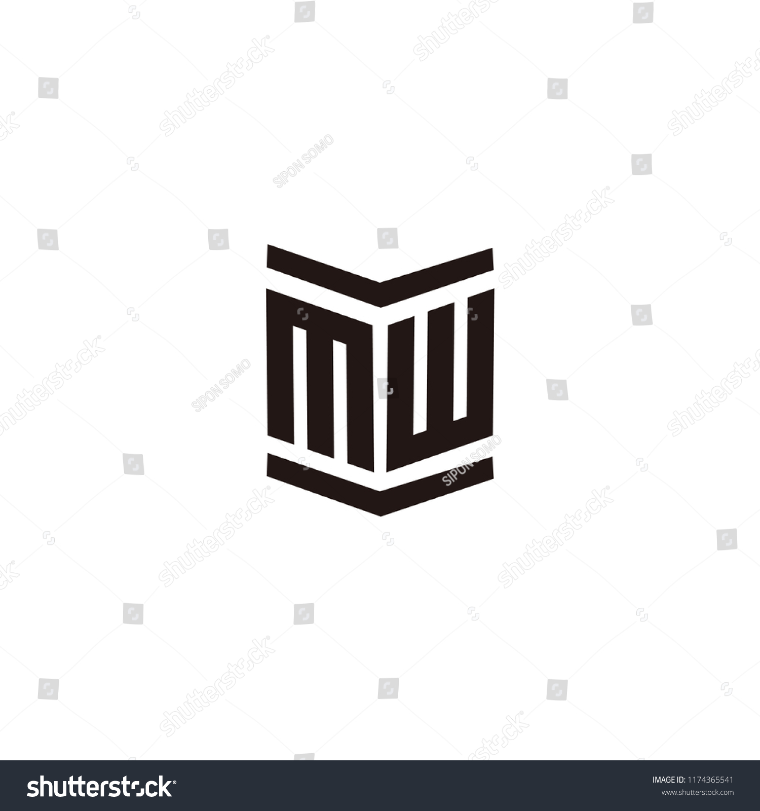 M W Letter Logo Stock Vector (Royalty Free) 1174365541 | Shutterstock