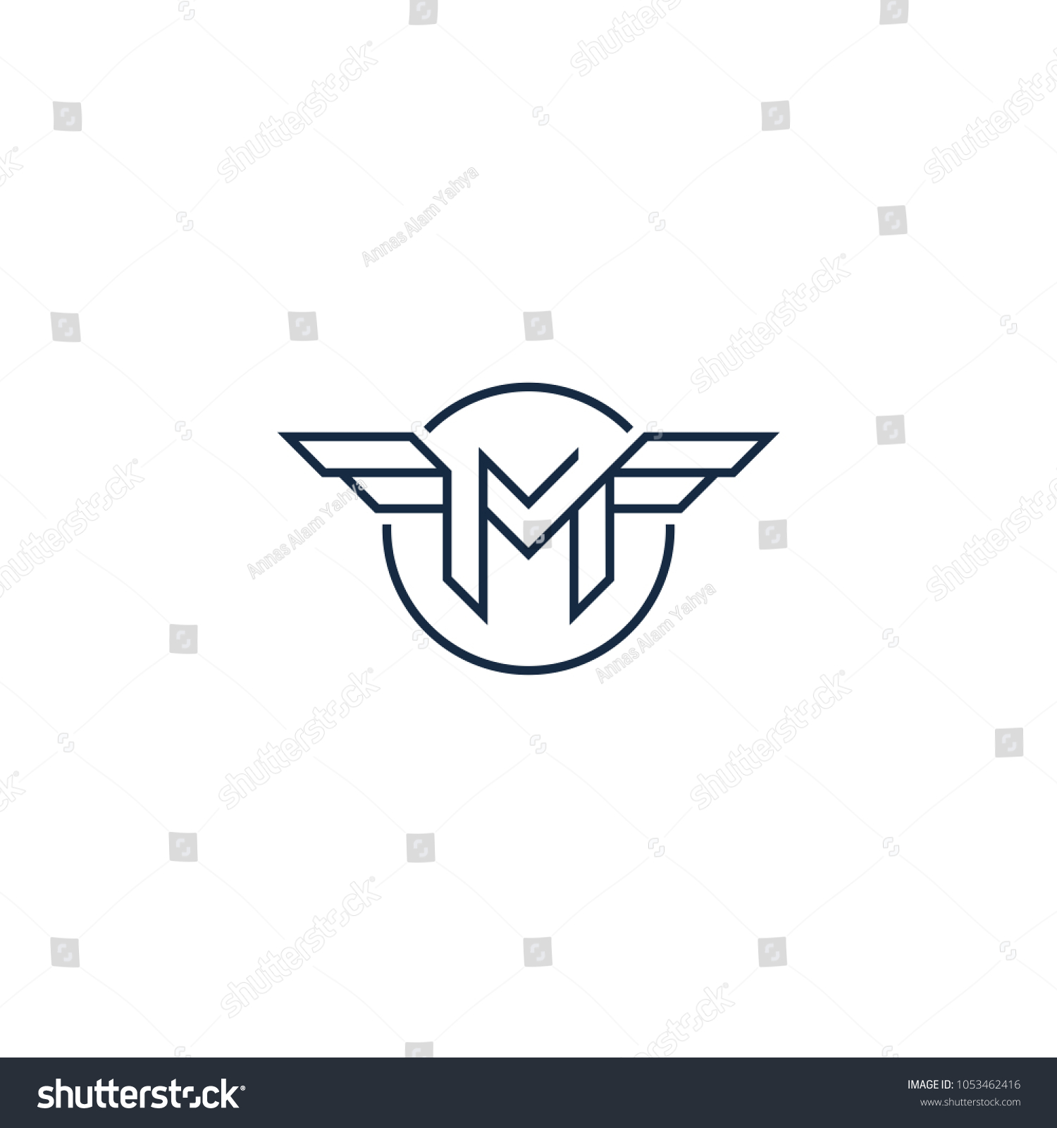 M Wing Logo Design Template Stock Vector (Royalty Free) 1053462416 ...