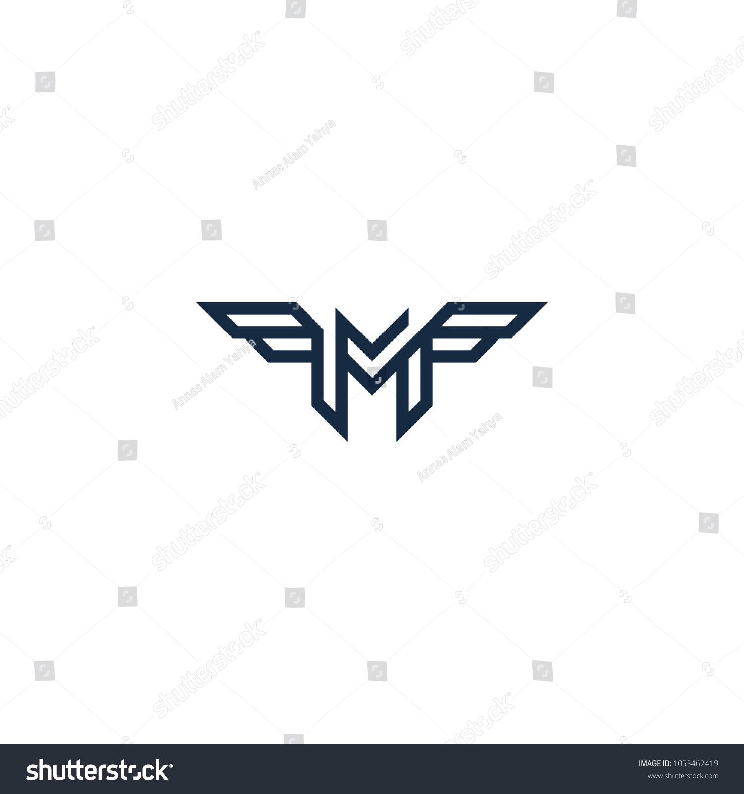 M Wing Logo Design Template: เวกเตอร์สต็อก (ปลอดค่าลิขสิทธิ์) 1053462419