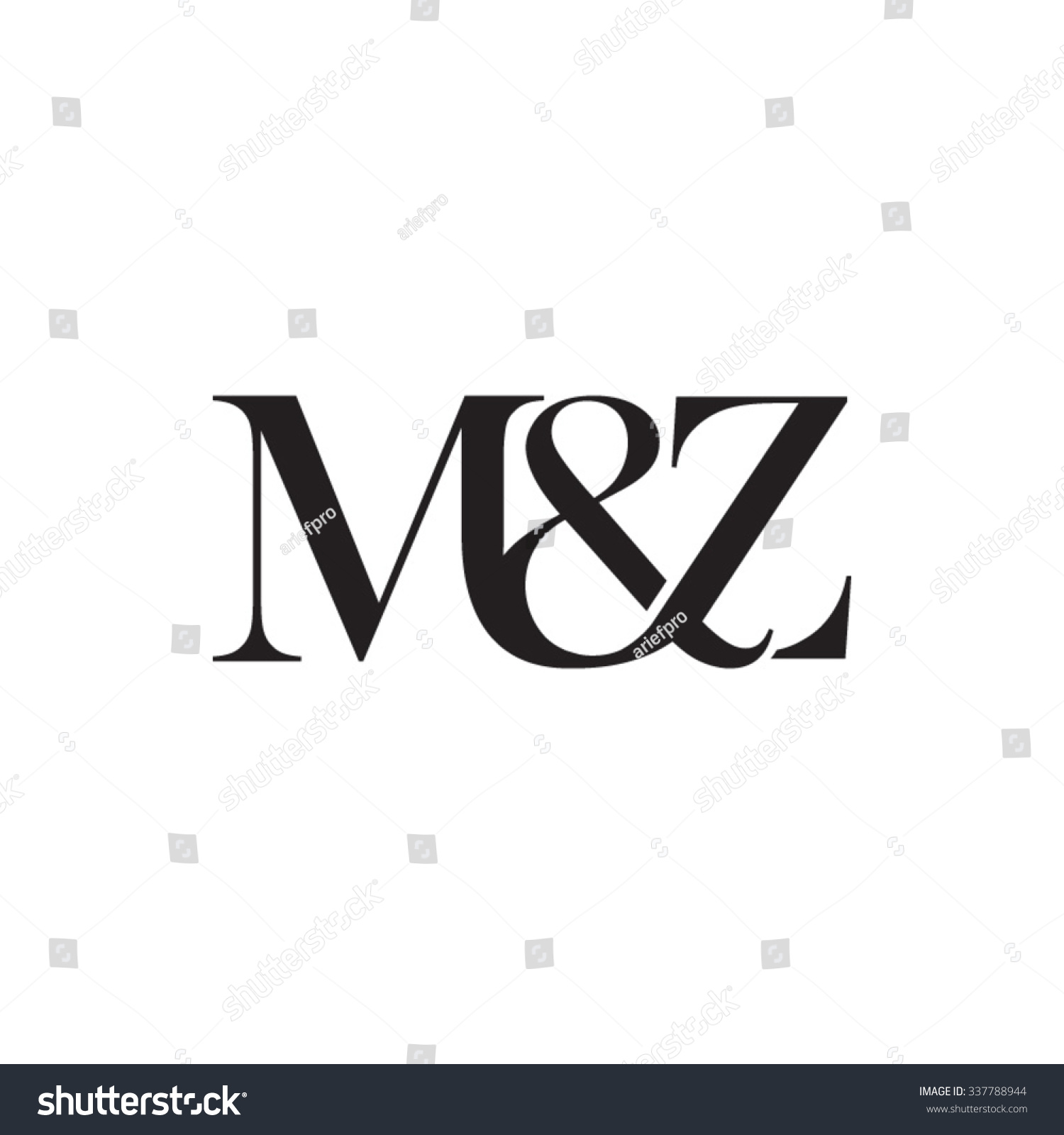 Mz Initial Logo Ampersand Monogram Logo 스톡 벡터(로열티 프리) 337788944