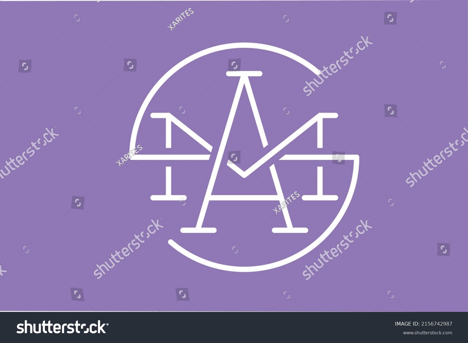 Ma Monogram Vector Letters Logo Modern Stock Vector (Royalty Free ...